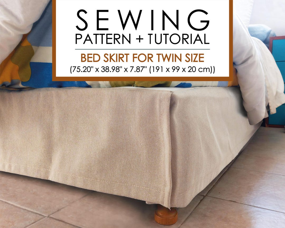 Twin Bed Skirt Sewing Pattern, DIY Dust Ruffle PDF, Valance Sheet ...