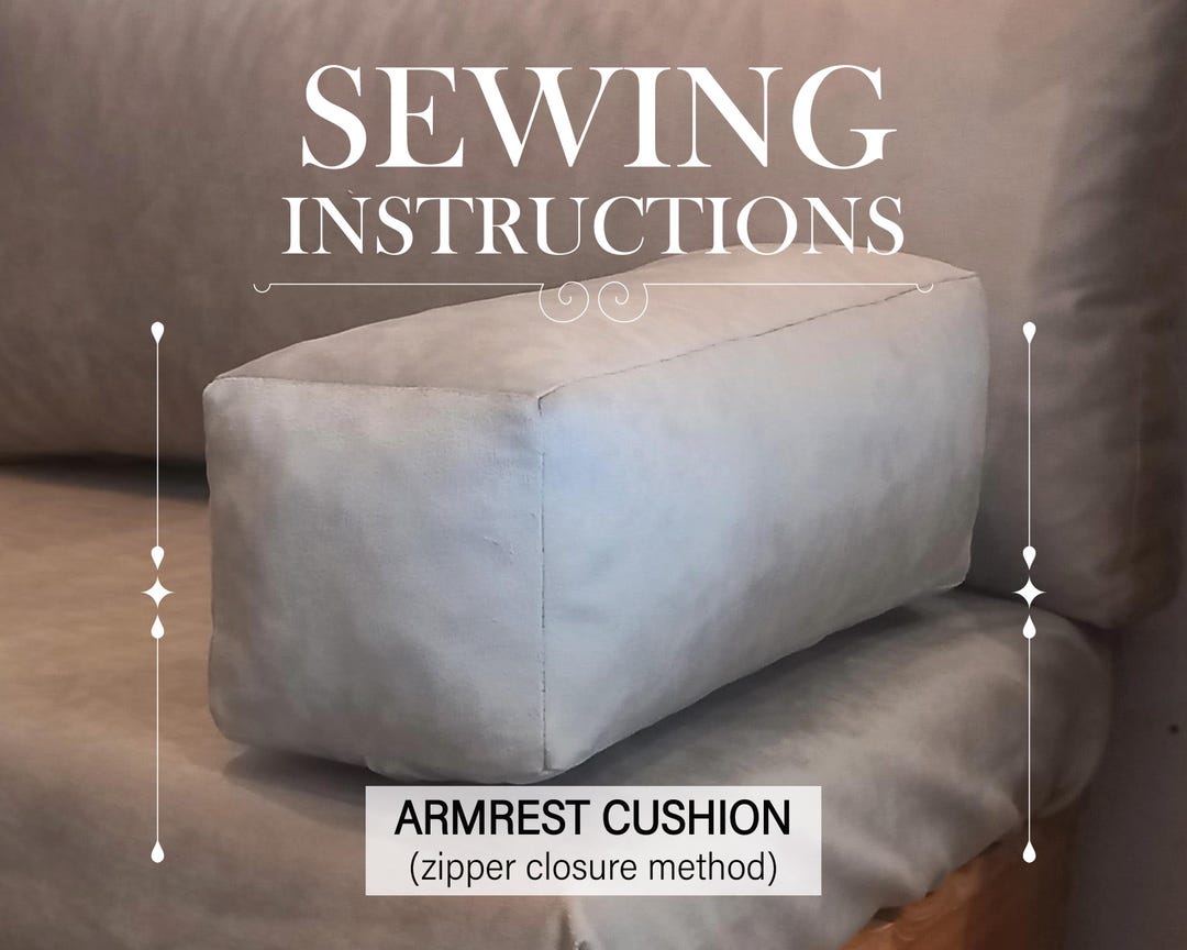 Armrest Cushion Cover PDF Sewing Pattern, Rectangular Armrest Cushion ...