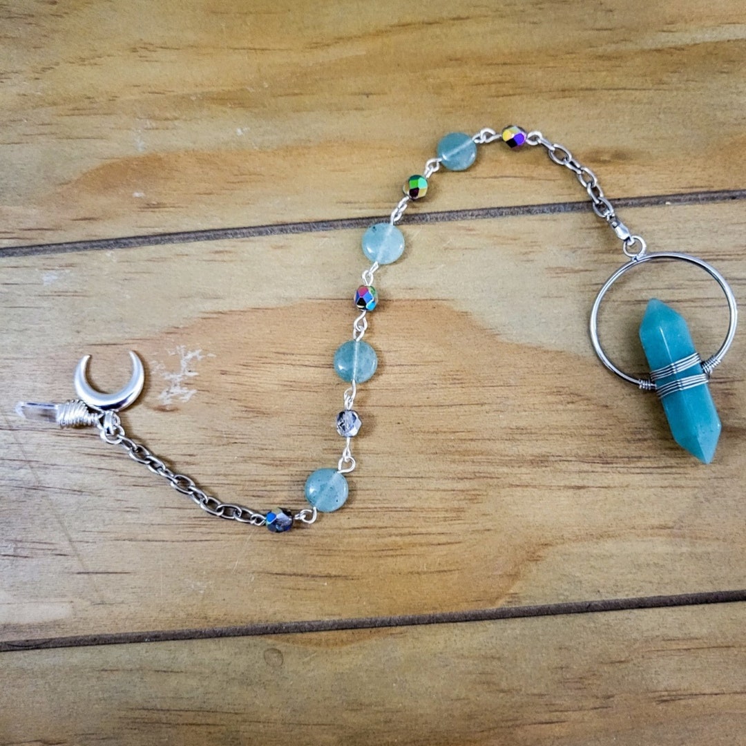 Aventurine Pendulum - Pendulum for Divination - Crescent Moon and ...