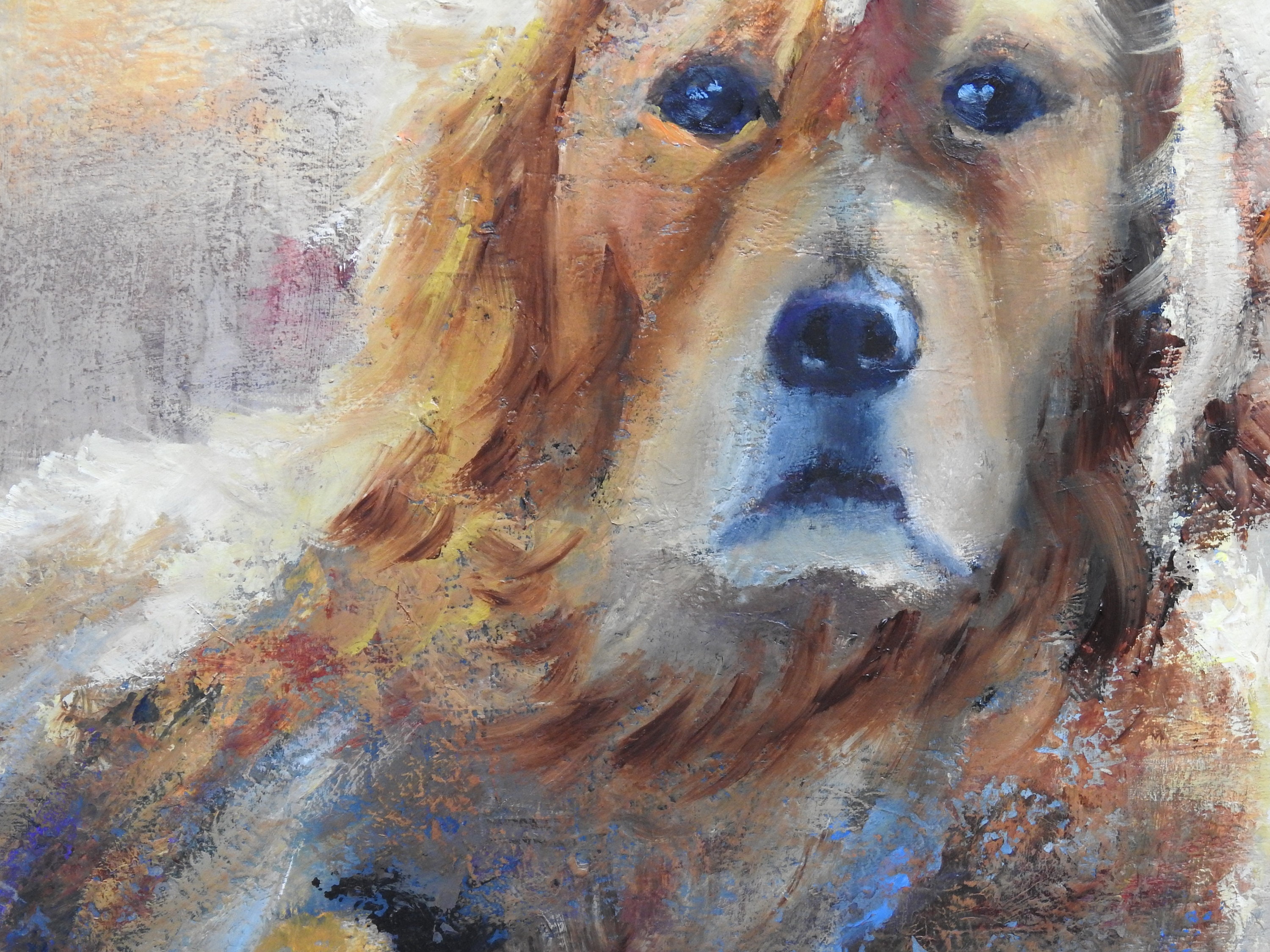 Original Abstract Realism on Canvas Golden Retriever - Etsy