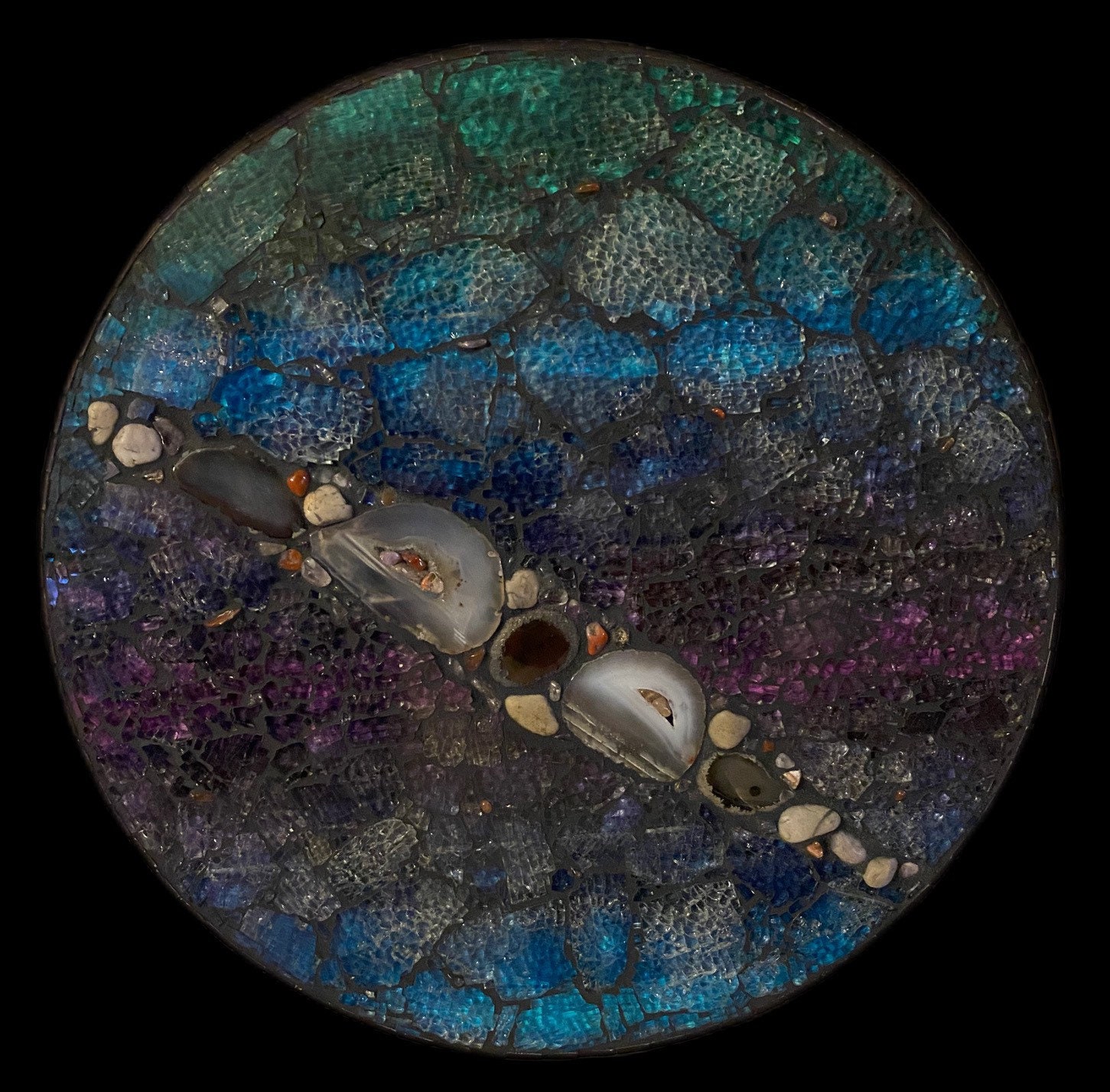 Serenity Tempered Glass Agate Mosaic// Calming Abstract Wall Art ...