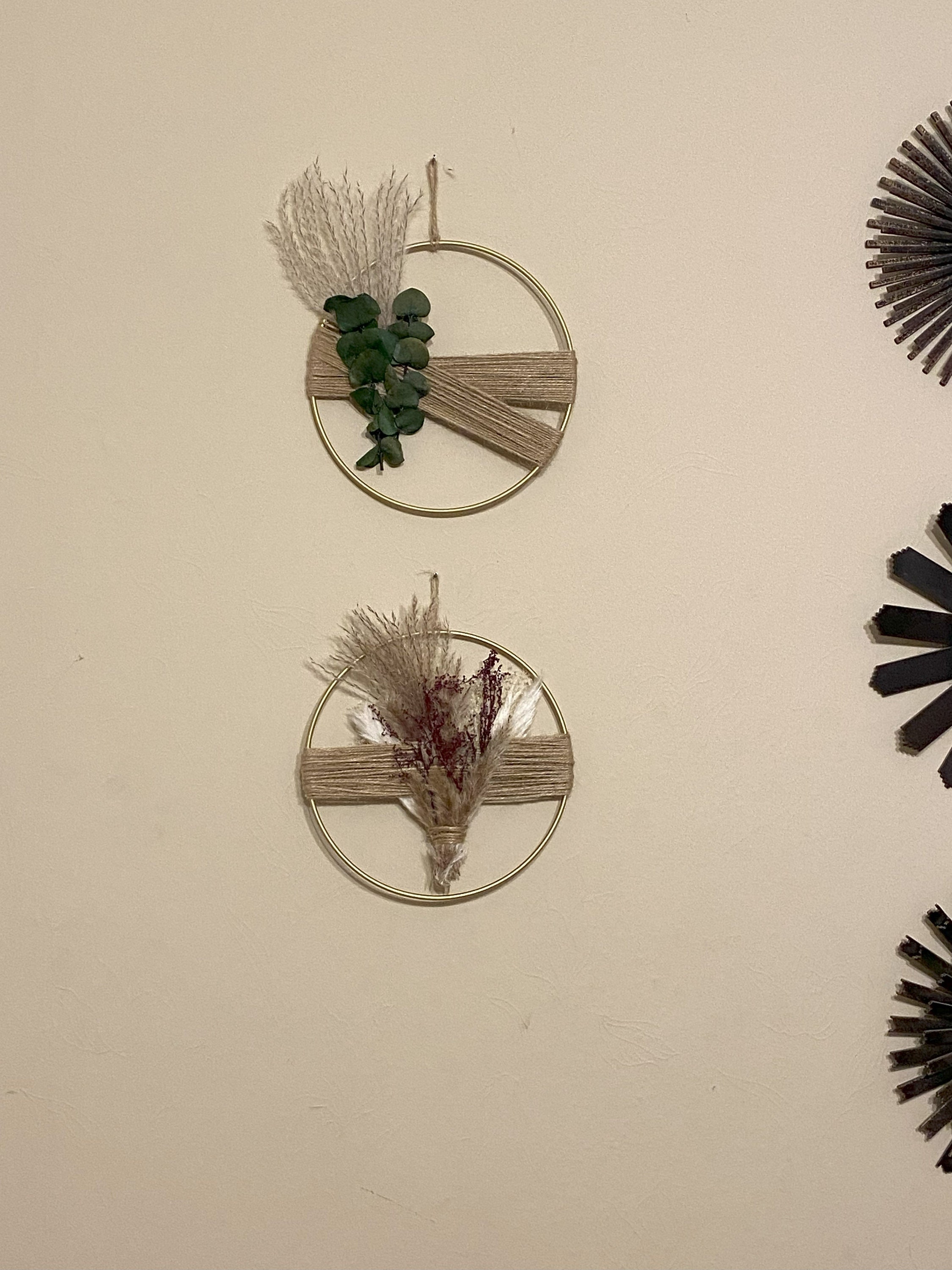 Dried Flower Boho Wreath - Gold Hoop, Eucalyptus and Reeds - Free ...