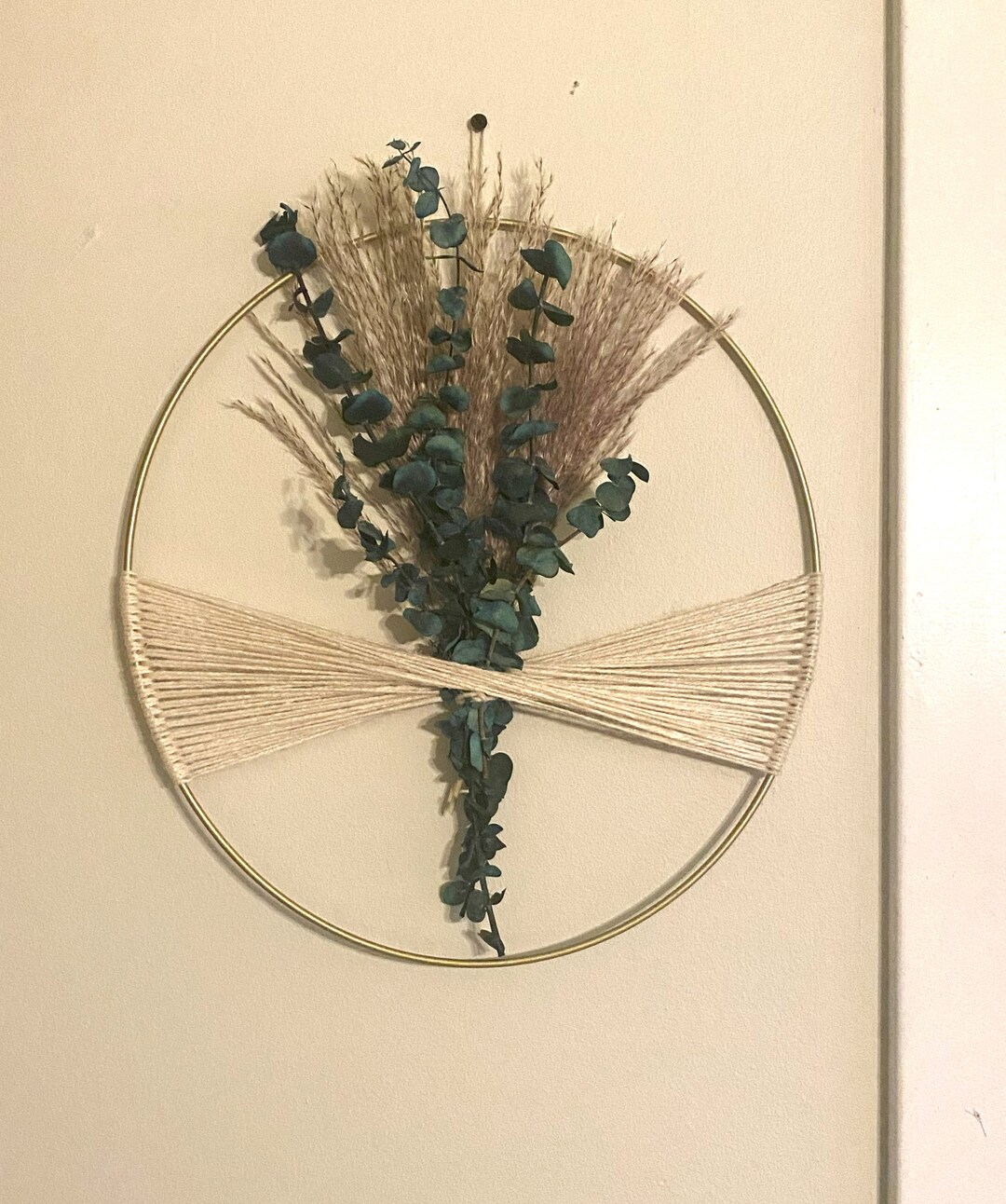Dried Floral Boho Wreath - Dried Eucalyptus and Reeds - Free Shipping ...