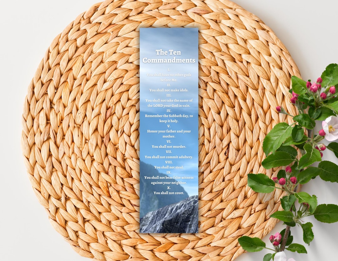 Ten Commandments Bookmark Front and Back Print - Etsy
