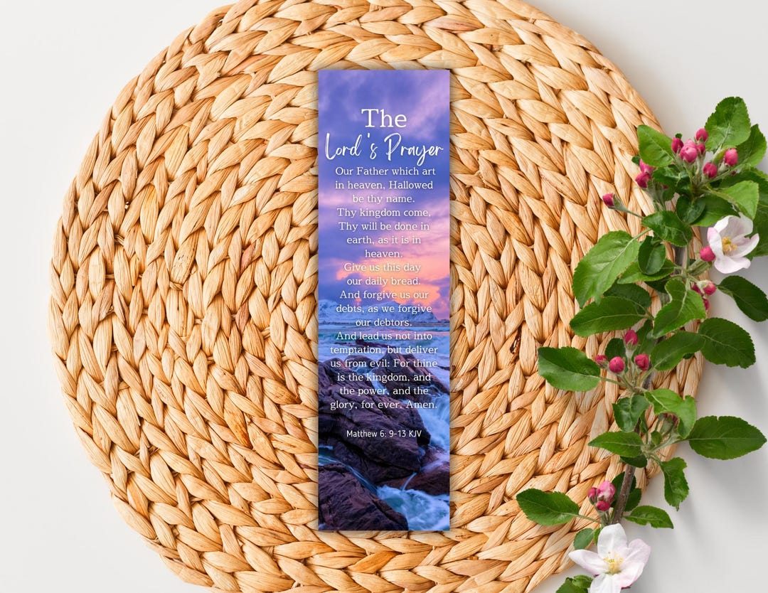 The Lord's Prayer Bookmark Front and Back Print - Etsy