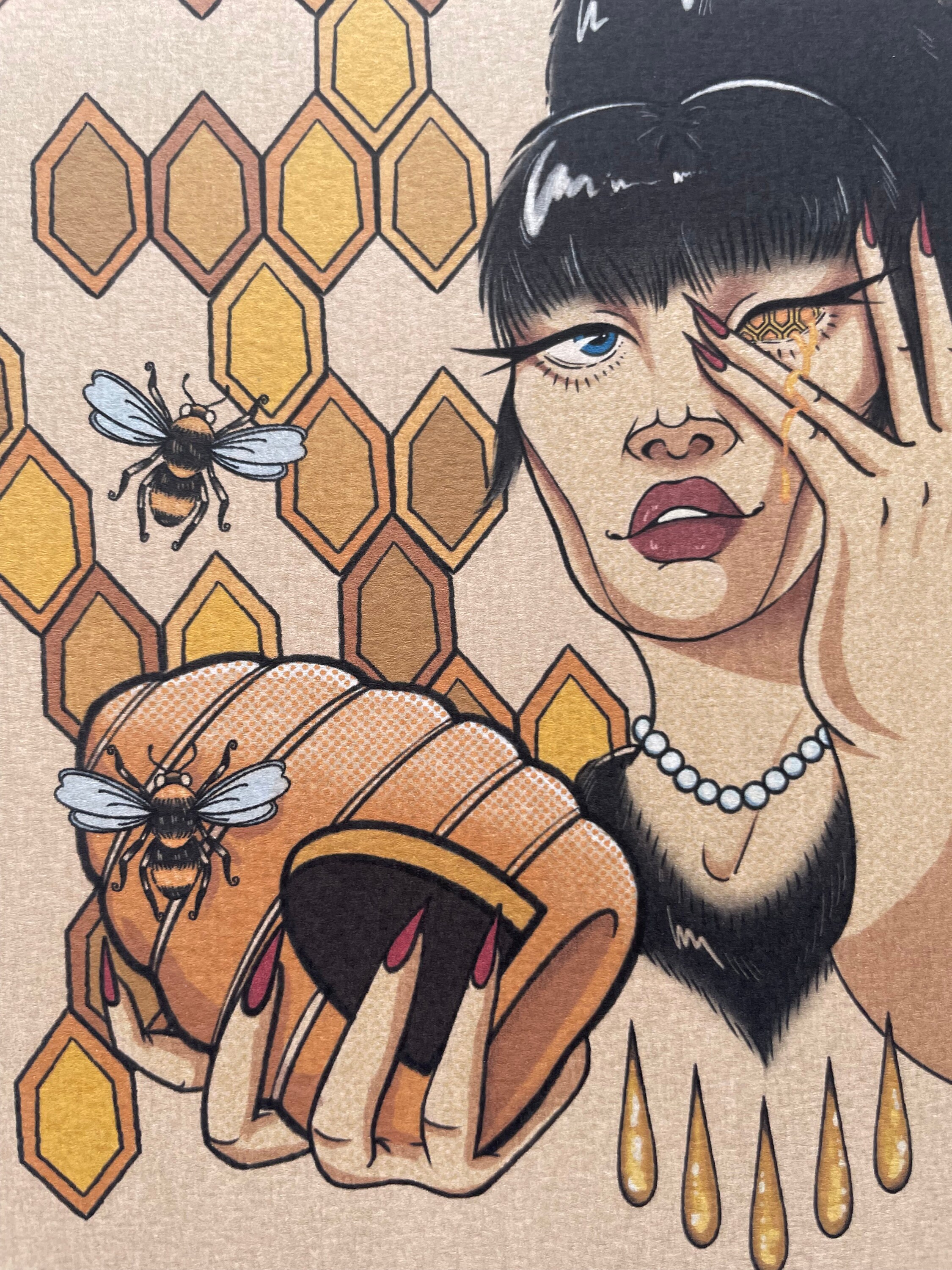 A4 Art Print Classic Monster Gothic Alternative queen Bee Original ...