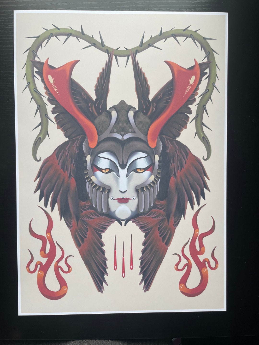 A4 A3 Art Print Classic Monster Gothic Alternative heaven and Hell Original Tattoo Flash Sheet ...