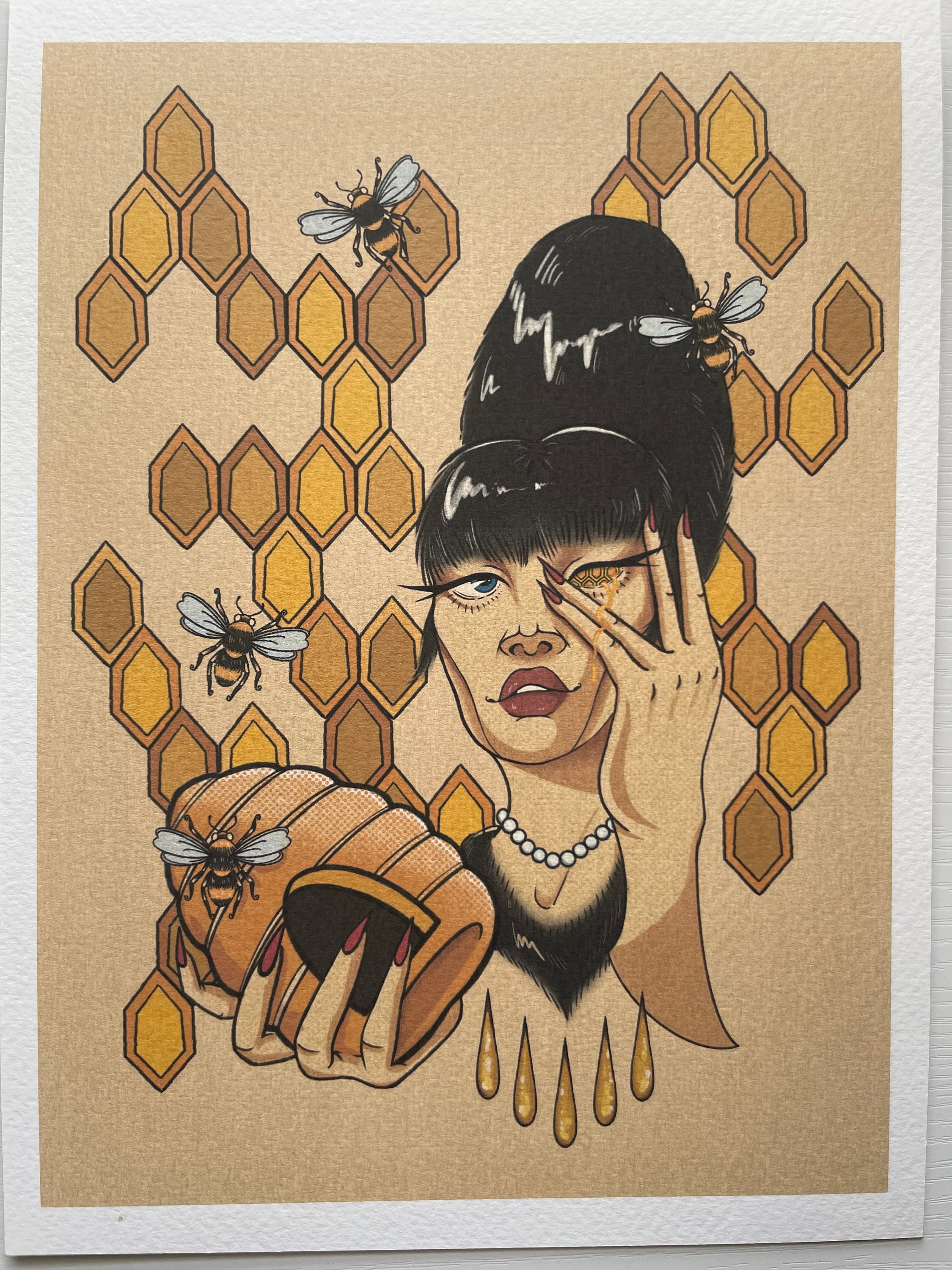 A4 Art Print Classic Monster Gothic Alternative queen Bee Original ...