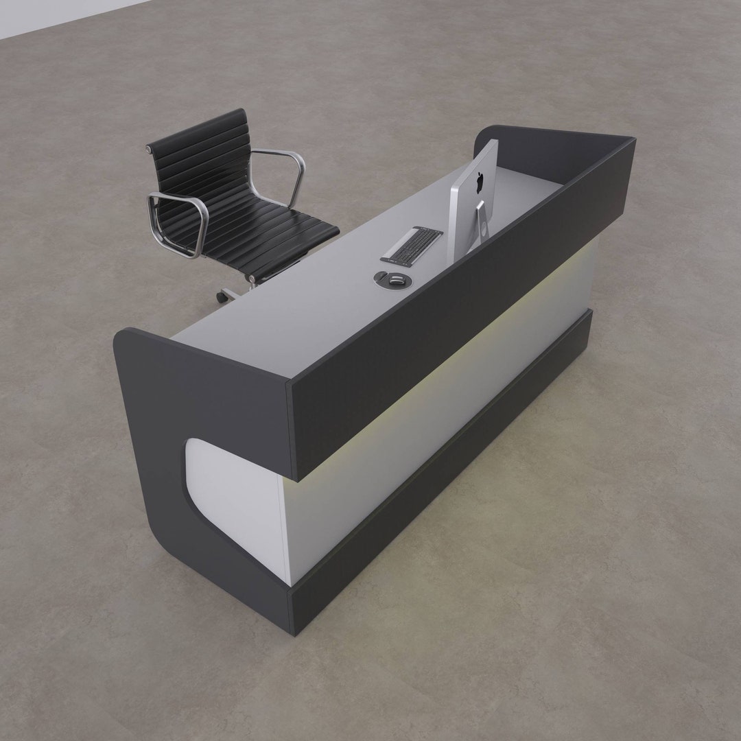 Reception Desk Model 1 White-anthracite Gray, Custom Reception Desk ...