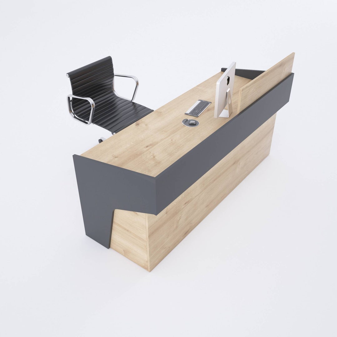 Reception Desk Model 6 Oak-anthracite Gray, Custom Reception Desk ...