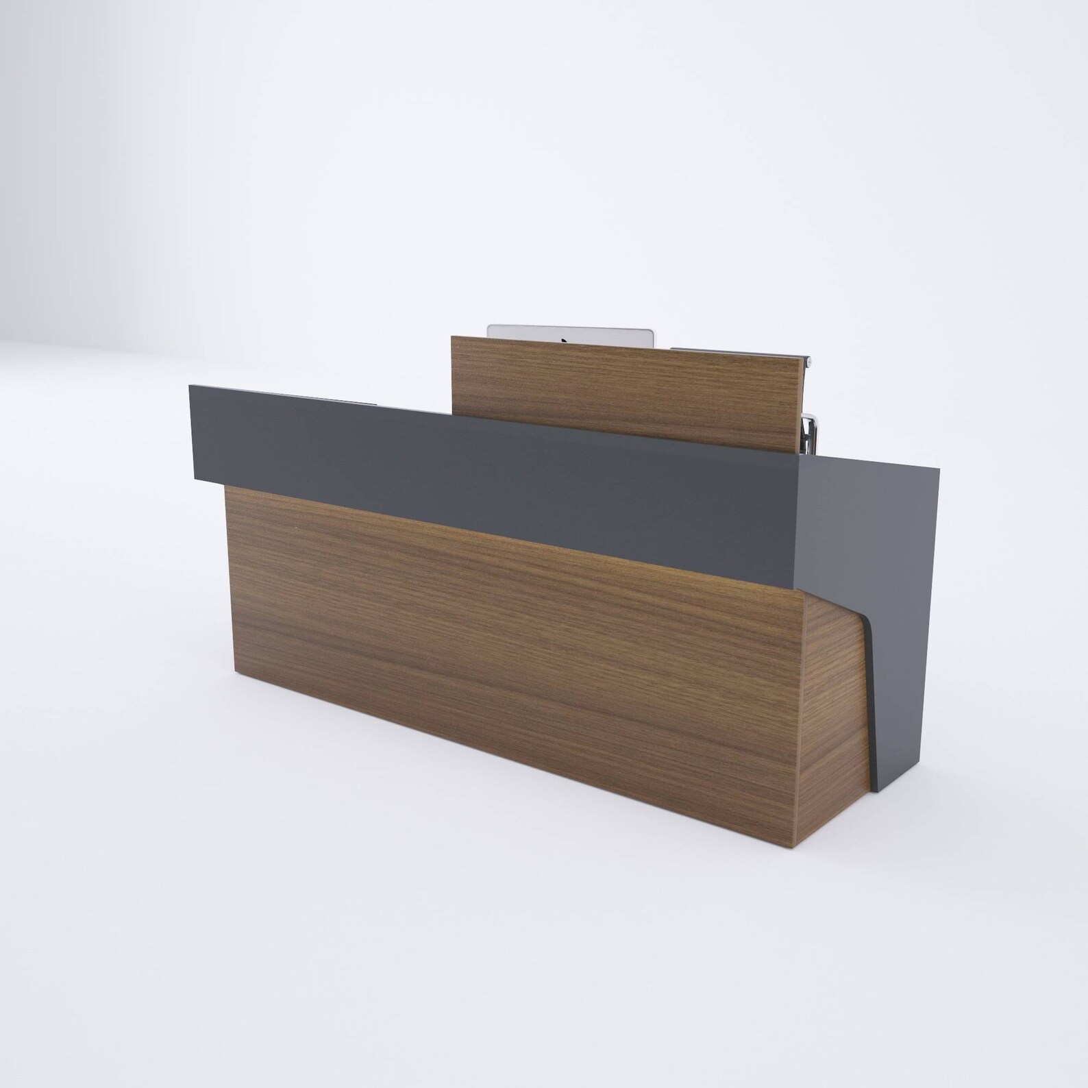 Reception Desk Model 6 Walnut-anthracite Gray Custom | Etsy