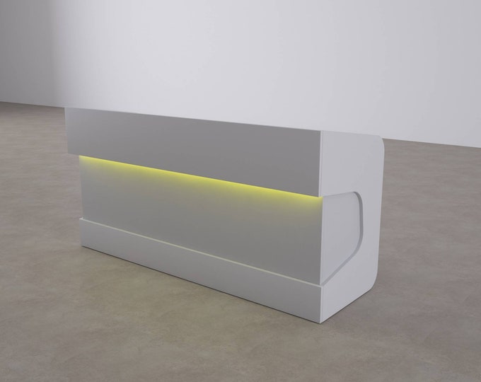 Reception Desk Model 1 White-white, White Reception Desk, Custom ...