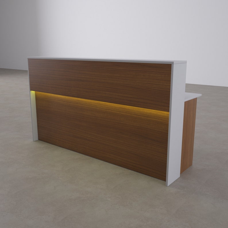 Reception Desk Model 8 White-walnut Reception Desk Custom | Etsy