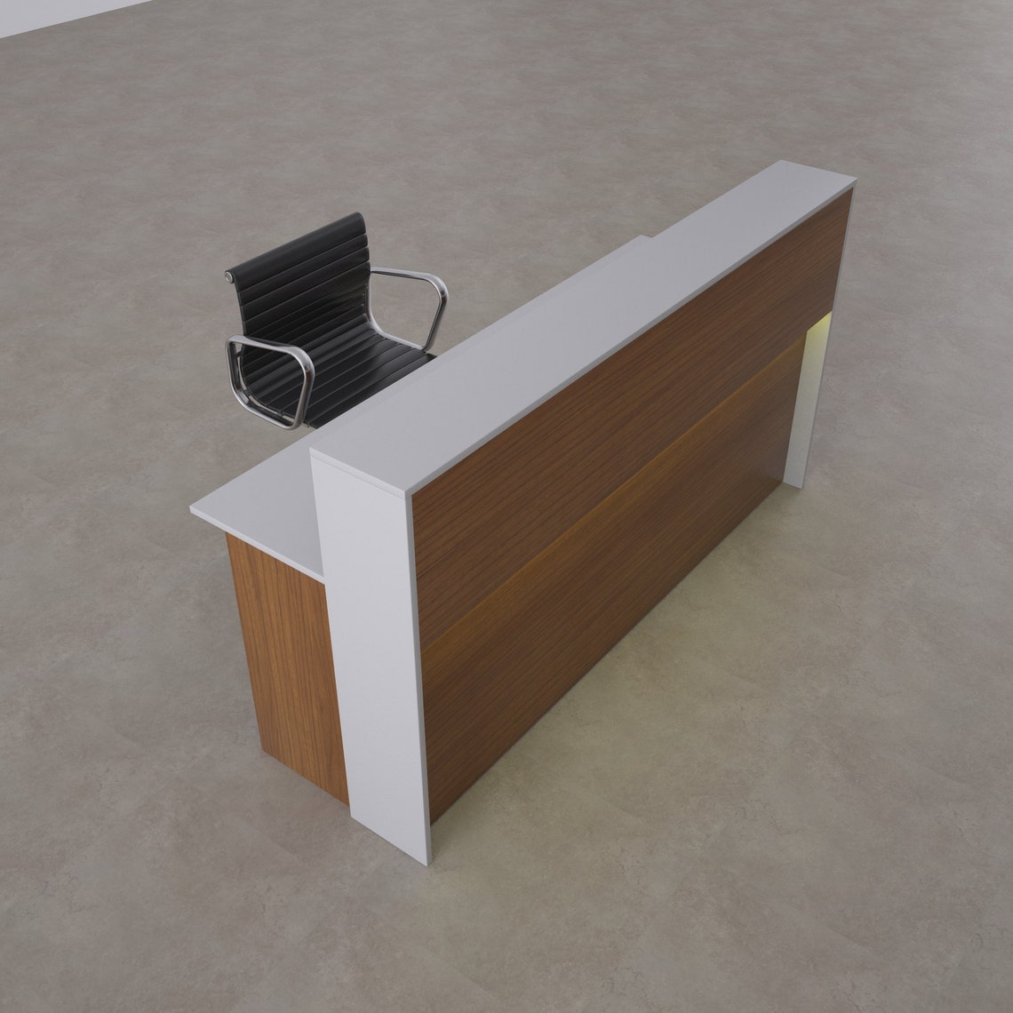 Reception Desk Model 8 White-walnut Reception Desk Custom - Etsy