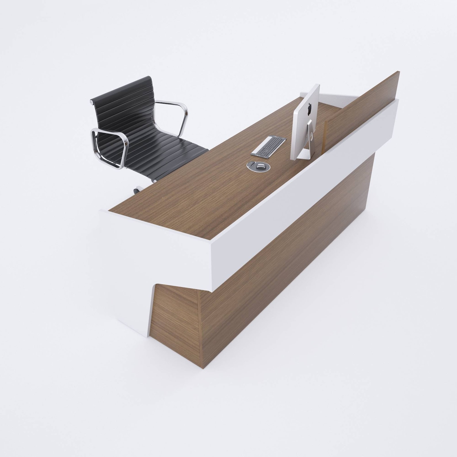 Reception Desk Model 6 Walnut-white Custom Reception Desk - Etsy