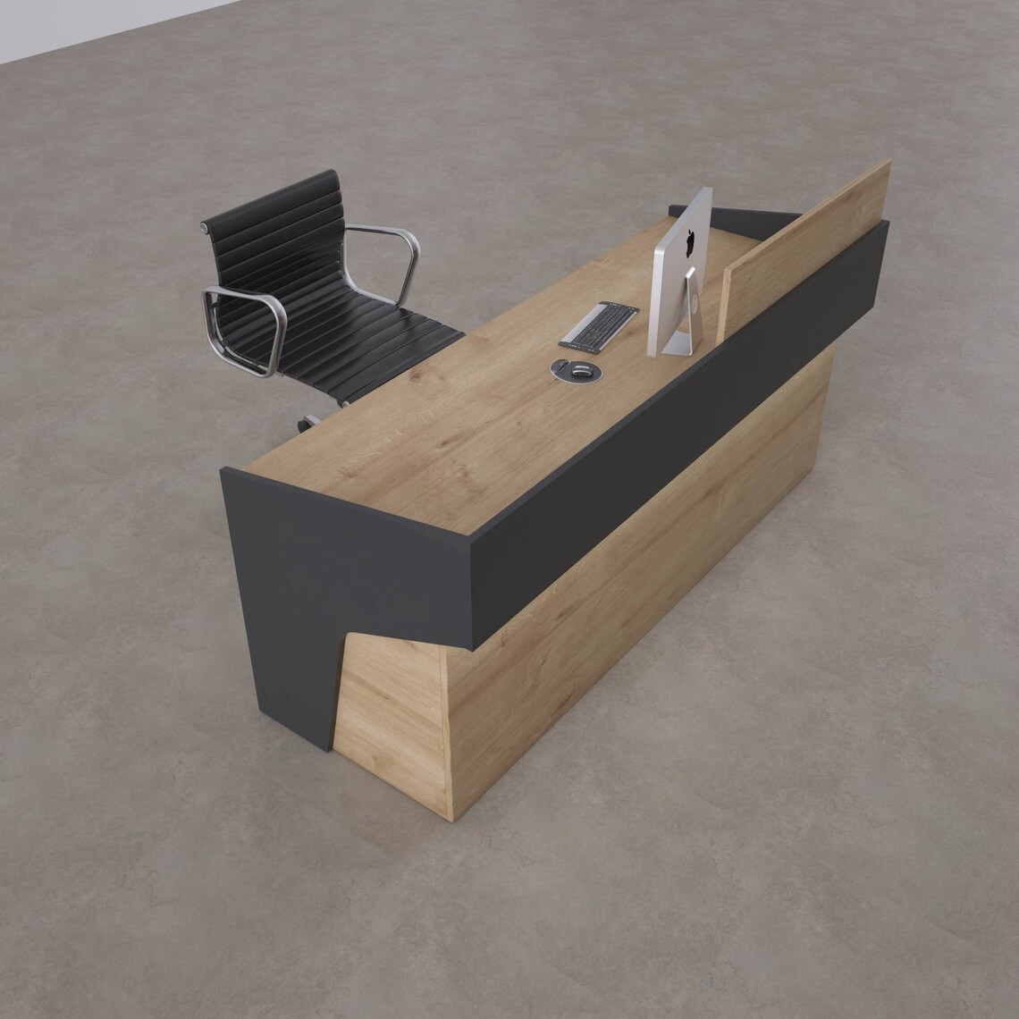 Reception Desk Model 6 Oak-anthracite Gray, Custom Reception Desk ...