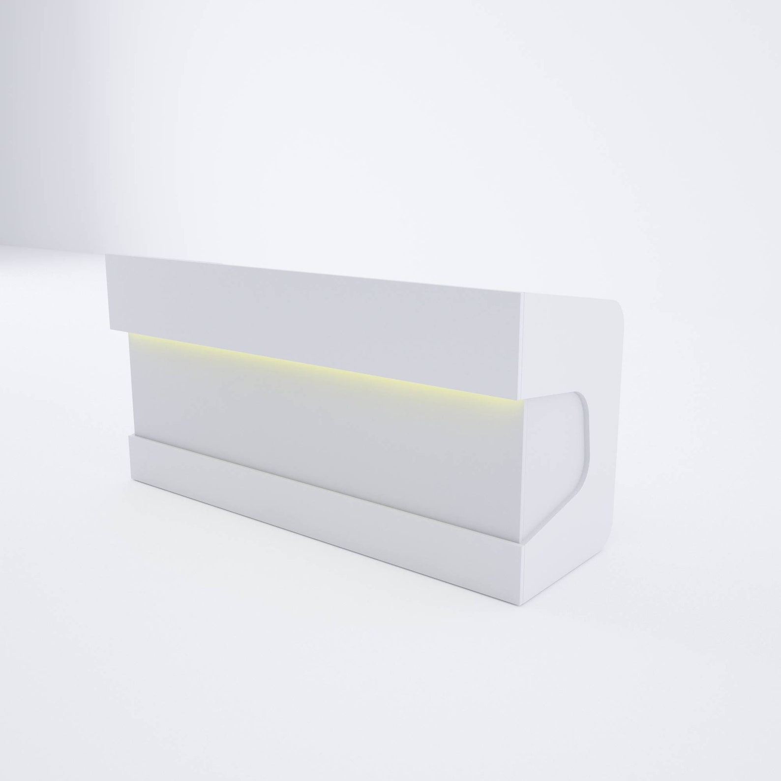 Reception Desk Model 1 White-white, White Reception Desk, Custom ...