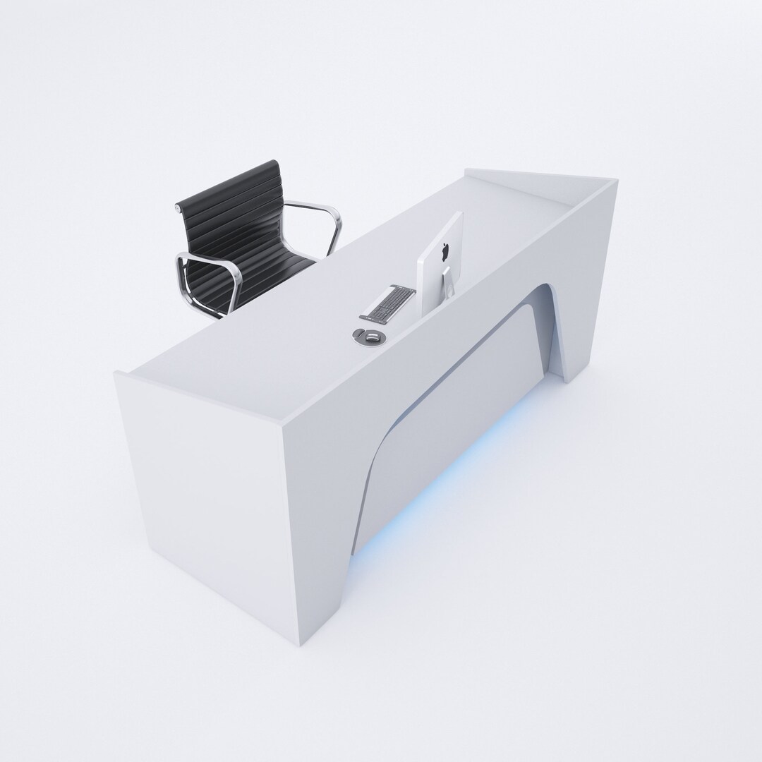 Reception Desk Model 2 White, Office, Custom Reception Desk, Office ...