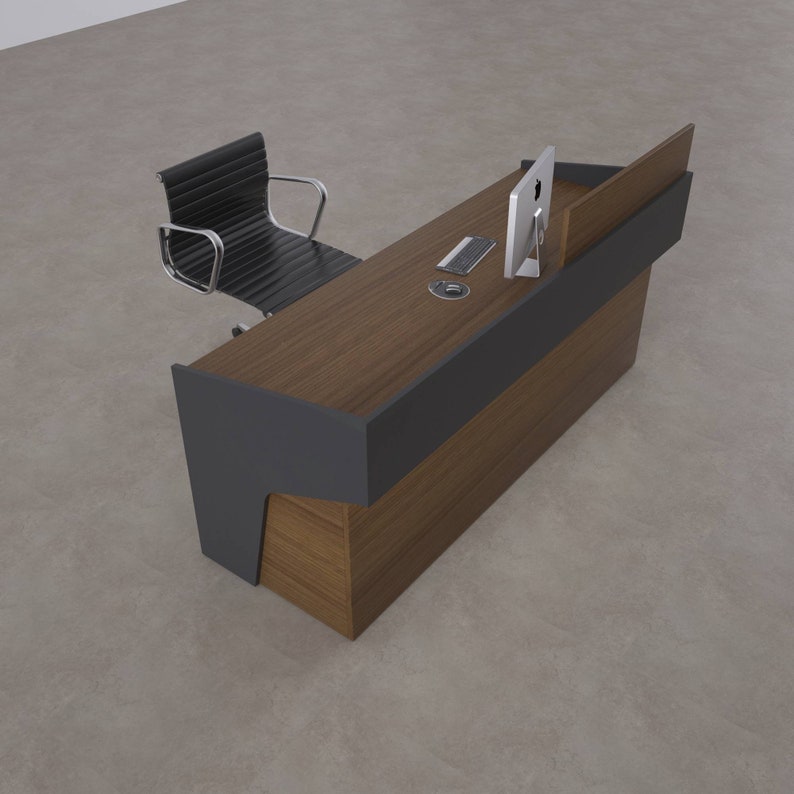 Reception Desk Model 6 Walnut-anthracite Gray Custom - Etsy