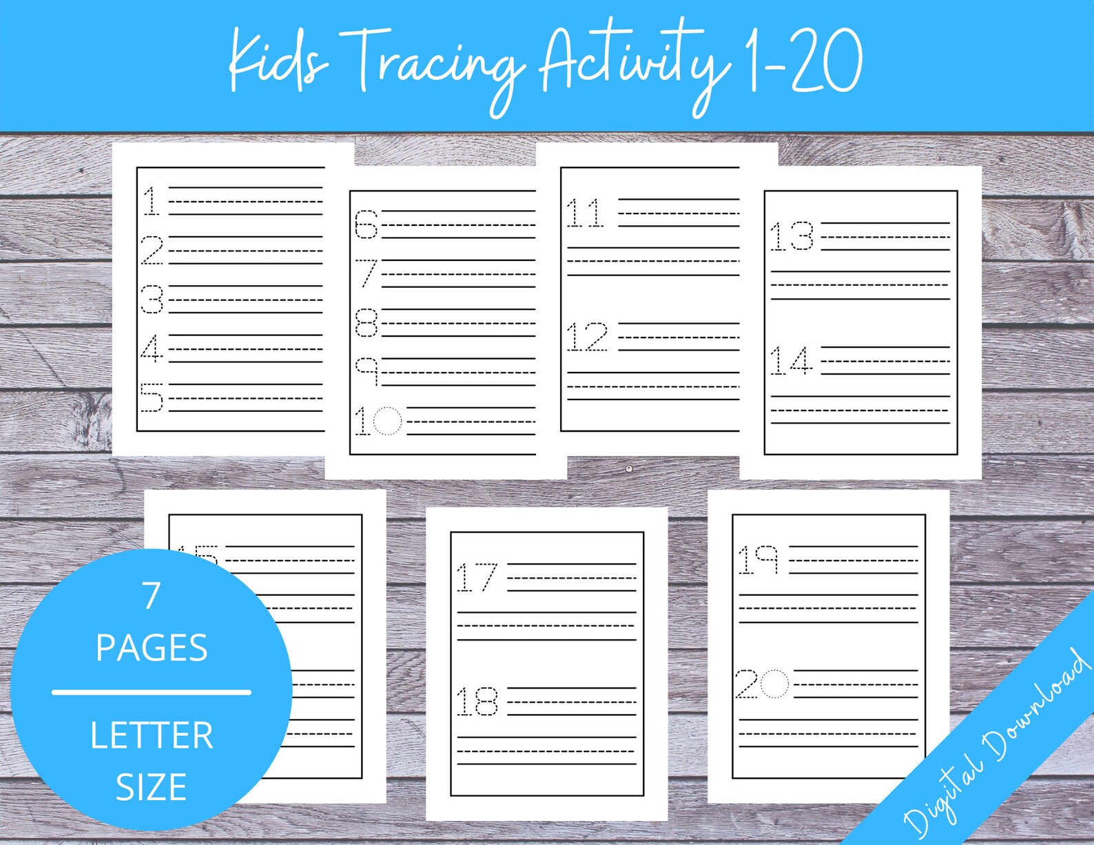 Kids Tracing Activity Bundle | Kids Number Set | Printable Number Pages ...