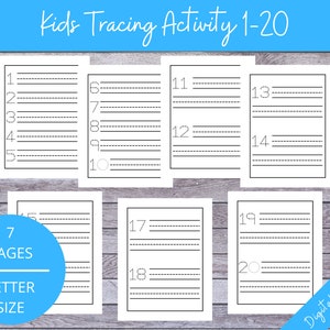 Kids Tracing Activity Bundle | Kids Number Set | Printable Number Pages ...