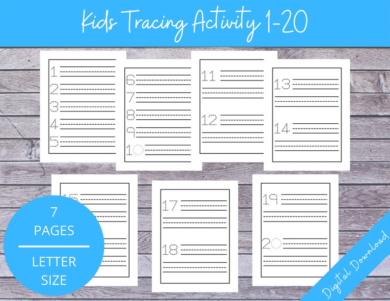 Kids Tracing Activity Bundle | Kids Number Set | Printable Number Pages ...