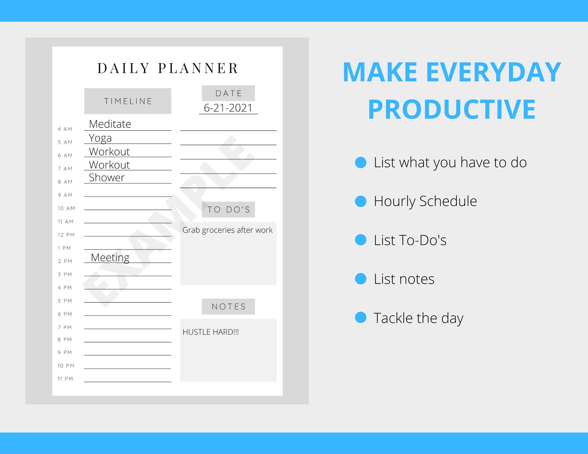 Printable Daily Planner Accountability Daily Planner Digital Download ...
