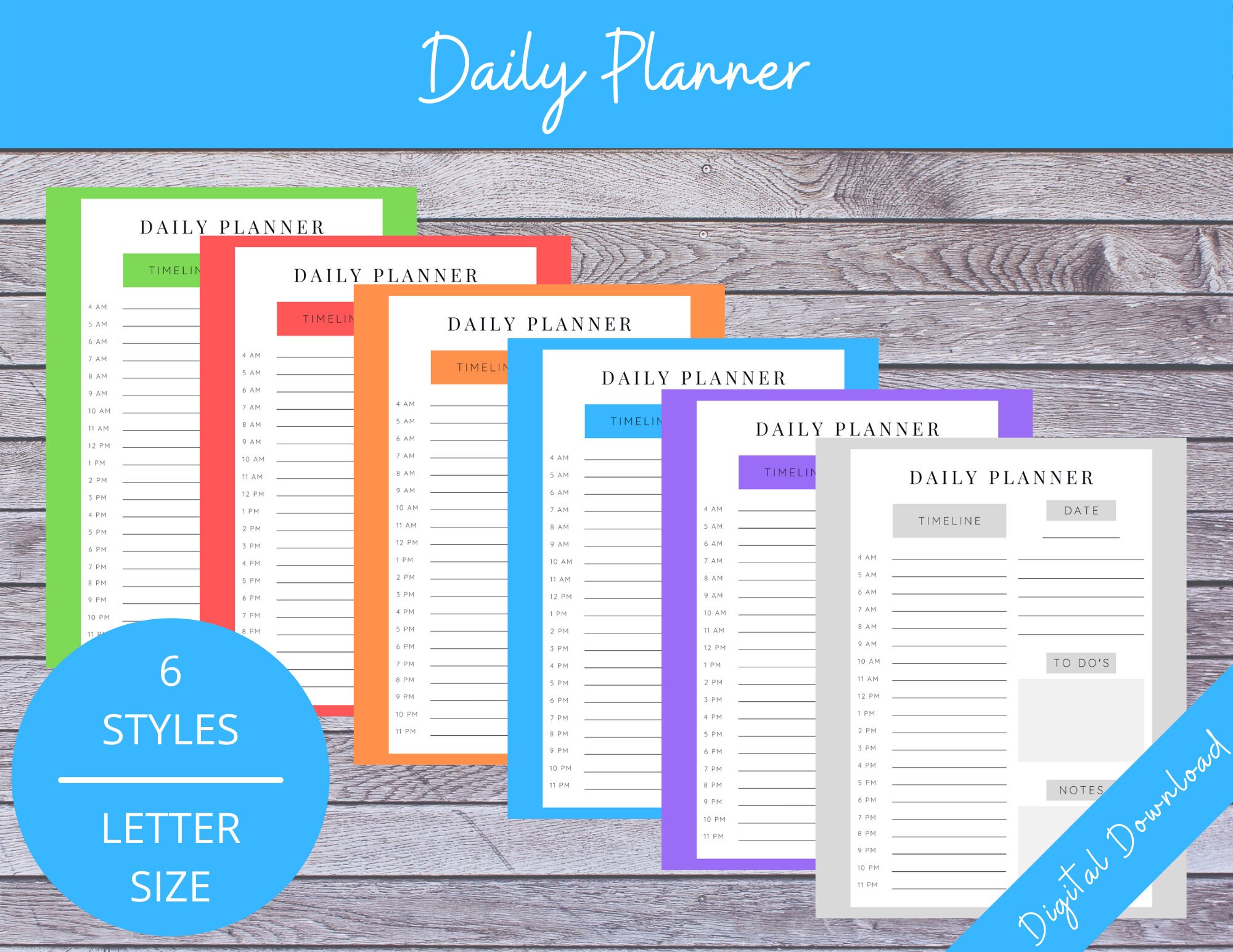 Printable Daily Planner | Accountability Daily Planner | Digital ...