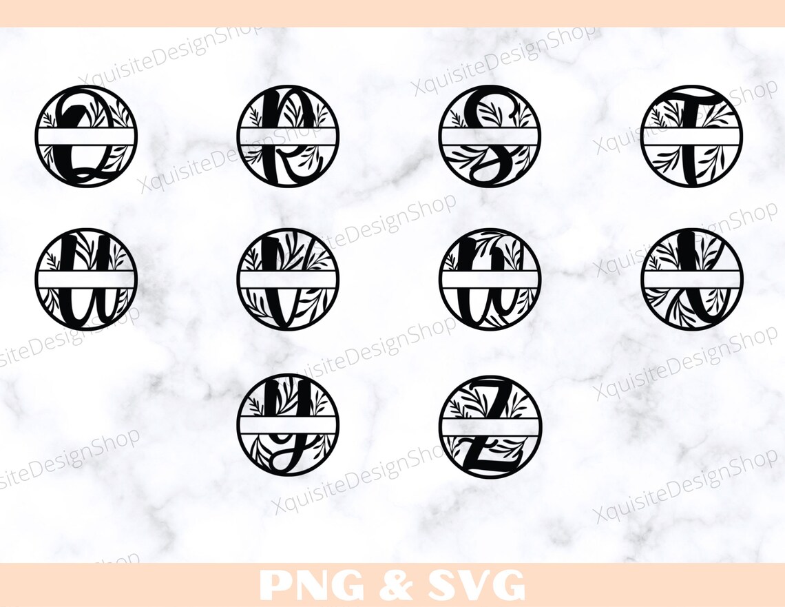 Floral Monogram Letters Png Svg Bundle Floral Monogram Letters Svg ...
