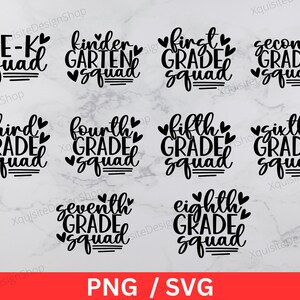 Grade Squad Png Svg Bundle | School Grade Squad Bundle | School Svg ...