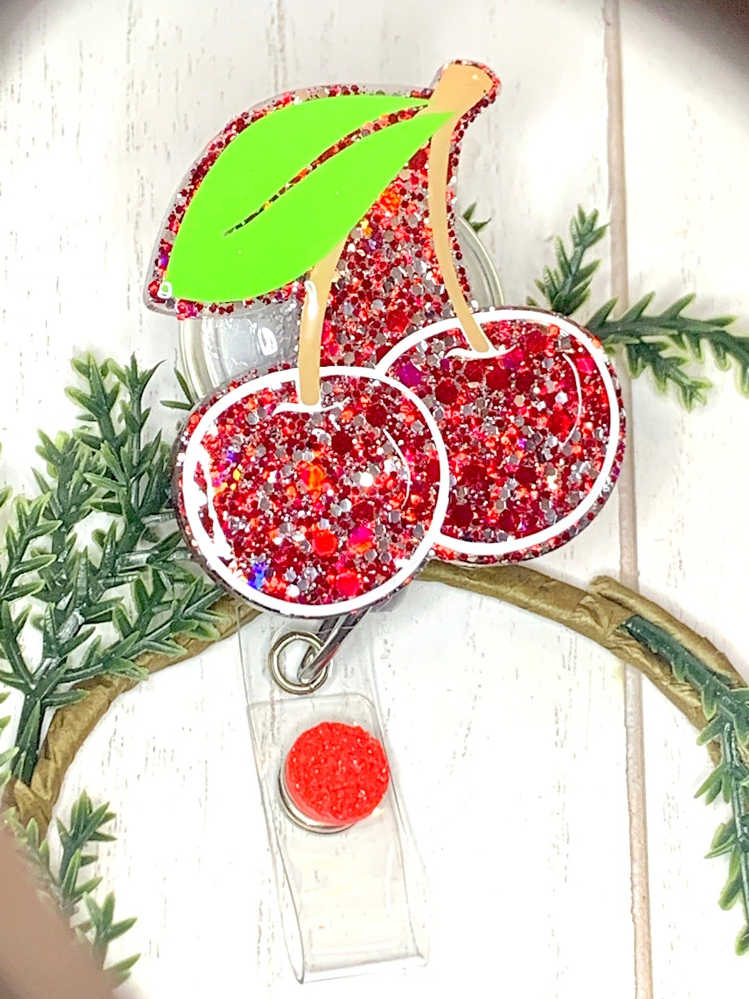 Cherry Badge Reel | Food Badge Reel | Nurse Badge Reel | Teacher Badge ...