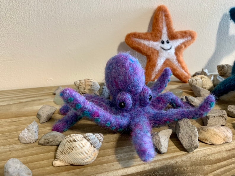 Needle Felted Sea Creatures Octopus, Humpback Whale and Starfish. - Etsy