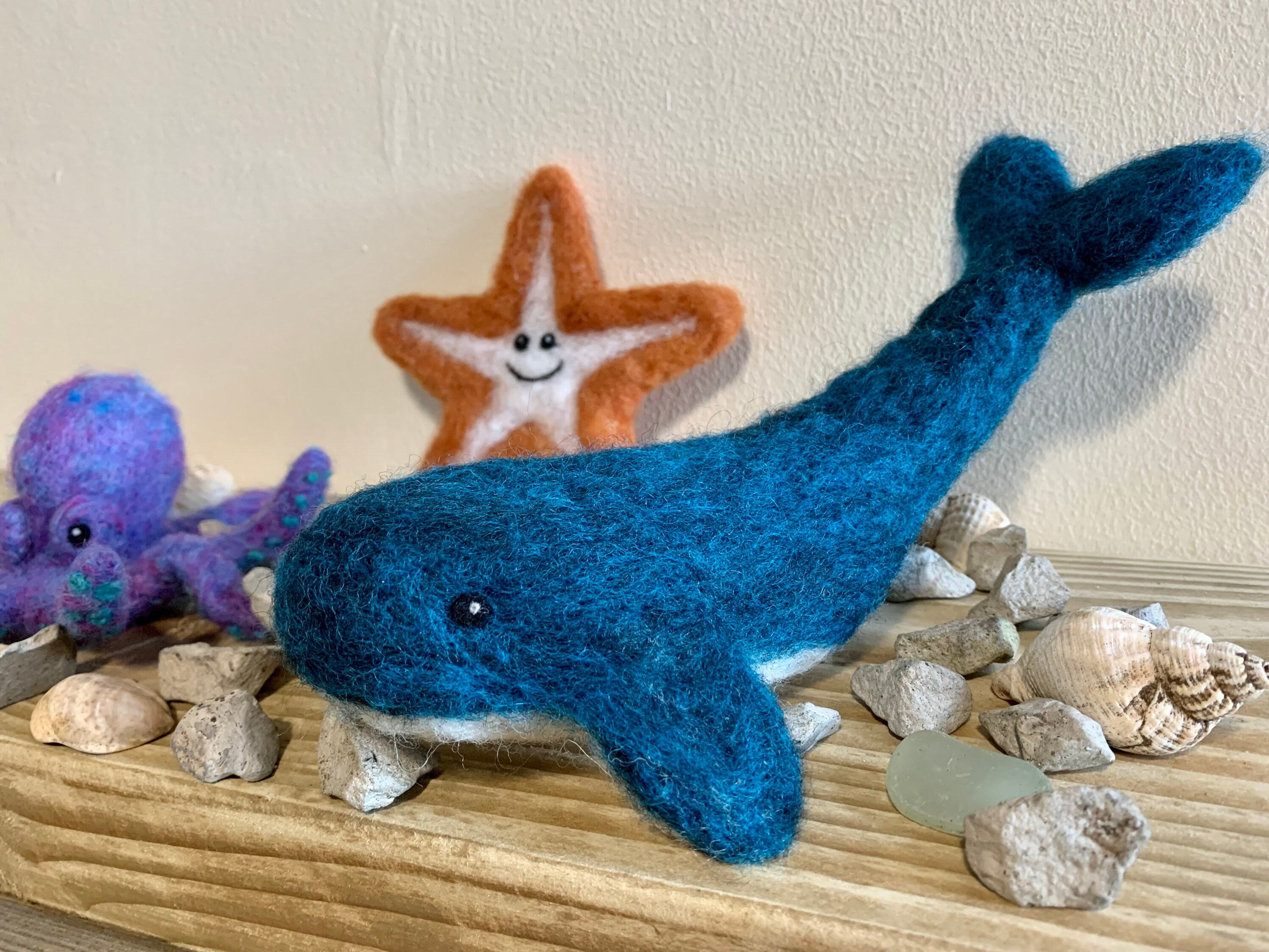 Needle Felted Sea Creatures Octopus, Humpback Whale and Starfish. - Etsy
