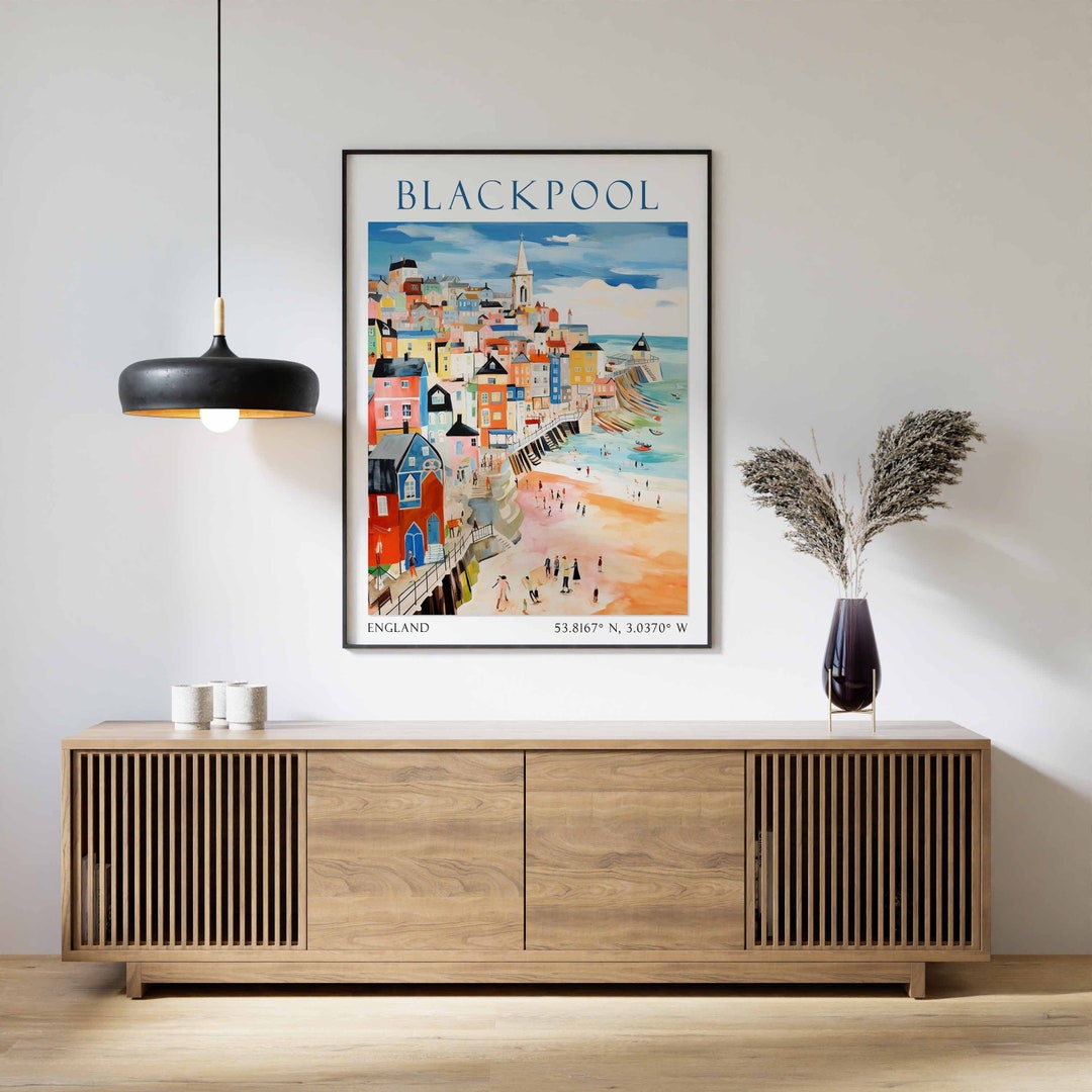Blackpool Travel Poster, INSTANT DOWNLOAD Blackpool Tower Print ...