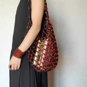 Handmade Beaded Bucket Bag Summer, Vintage Beaded Bag Shoulder for Her ...