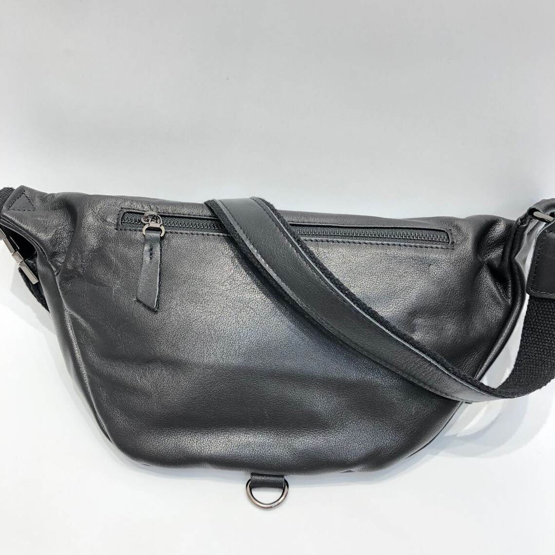 Black Leather Sling Backpack for Women Large Crossbody Sling - Etsy