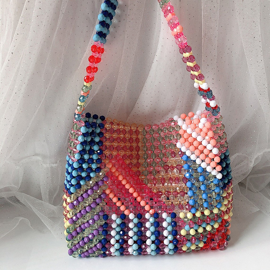Colorful Beaded Shoulder Bag - Etsy