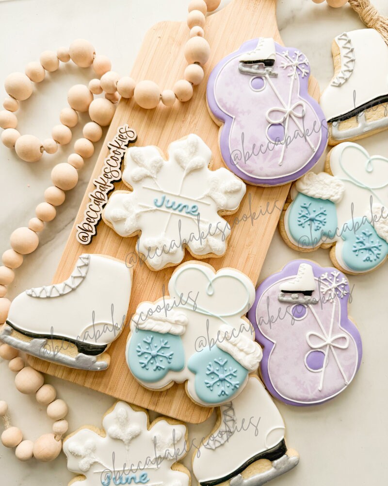 2 Dozen (24 Cookies) Customizable Ice Skating Birthday Cookies ...