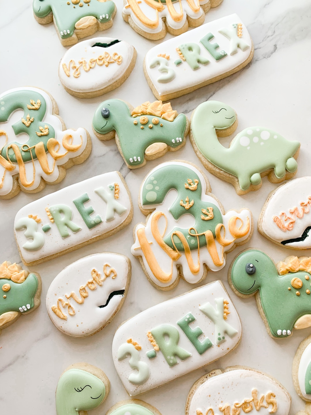 1 Dozen (12 Cookies) Customizable 3 REX Birthday | Dino Birthday Party ...