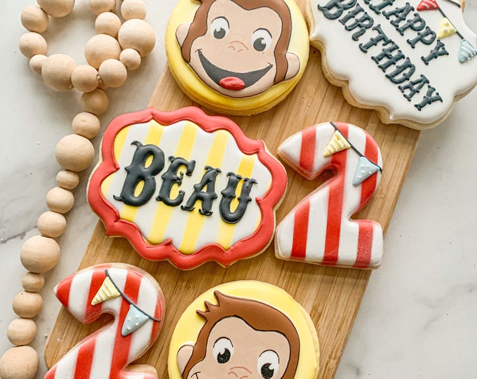 Curious George Sugar Cookies, Birthday Cookies - Etsy