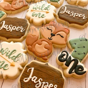 Customizable wild One Forest Theme Kids Birthday Cookies 1 Dozen - Etsy