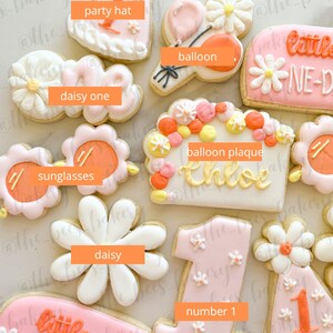 Customizable Boho Groovy Daisy Sugar Cookies Two Groovy Little Miss One ...