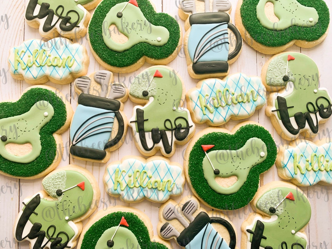 2 Dozen (24 Cookies) Customizable Kids Golf Birthday Cookies - 2 Dozen ...