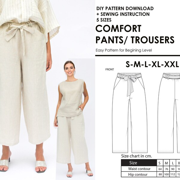 Linen Pants Pattern - Etsy