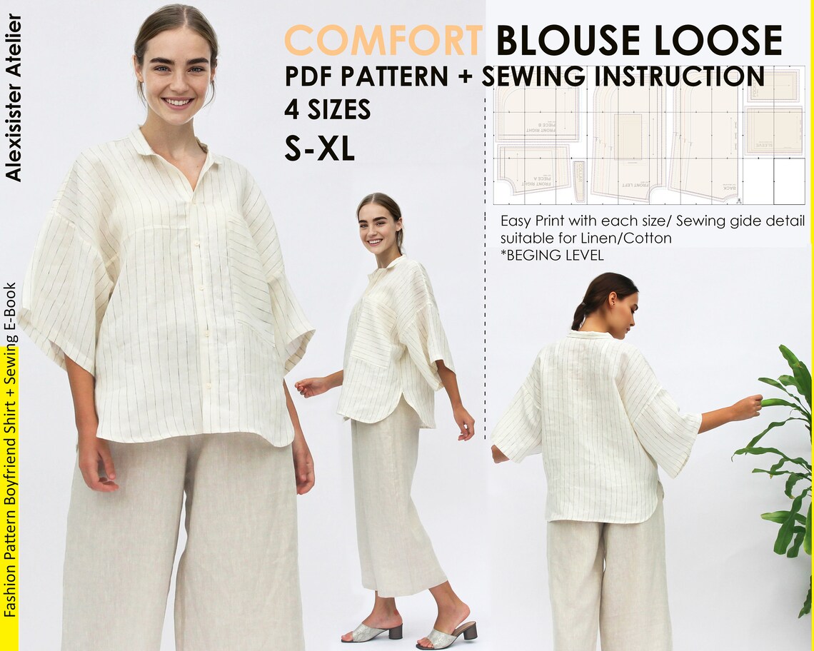 Easy Sewing Pattern, Pdf Sewing Pattern Beginner Sewing, Indie Sewing ...