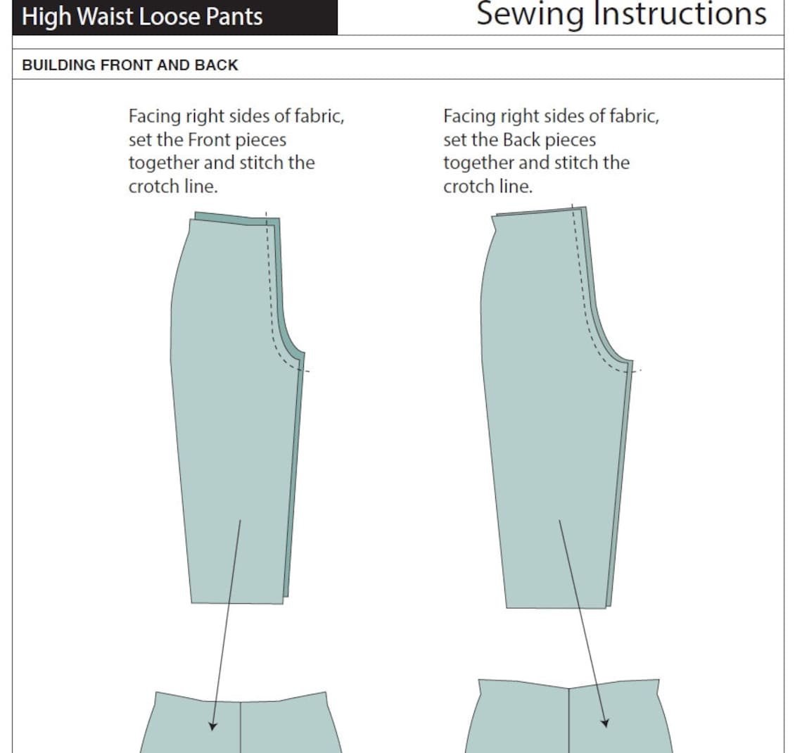 Simple Pants Patterns Digital Download Elastic Waistband With - Etsy