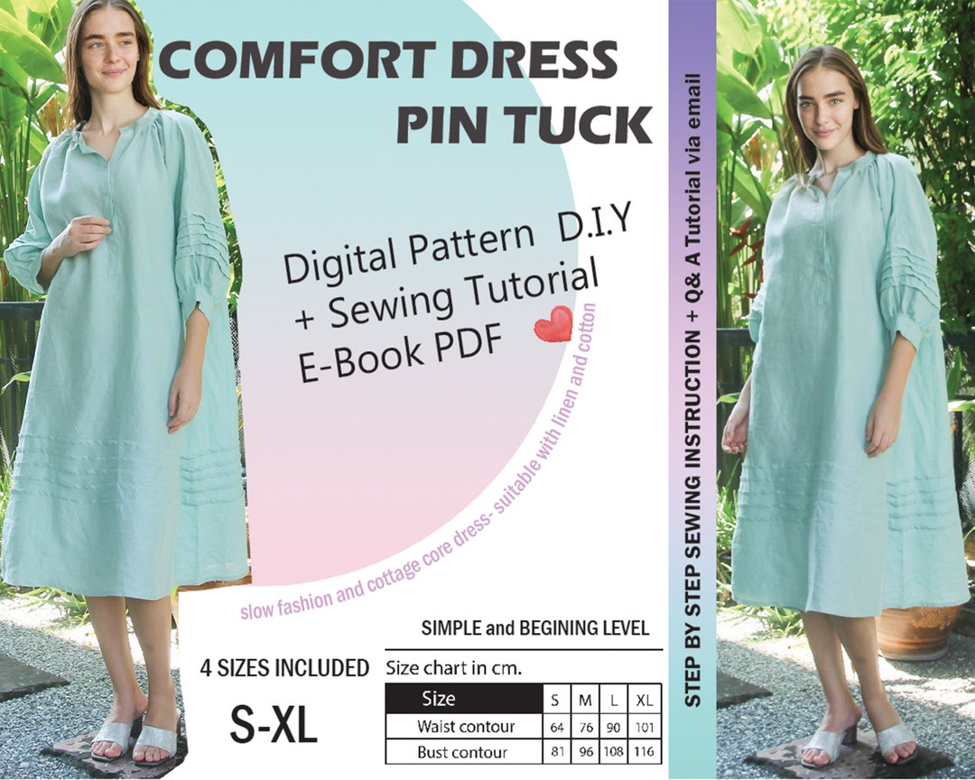 Linen Shift Dress Plus Size PDF Sewing Instruction Digital - Etsy