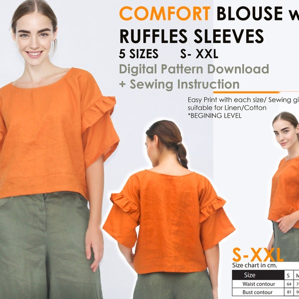 Linen Blouse Pattern - Etsy