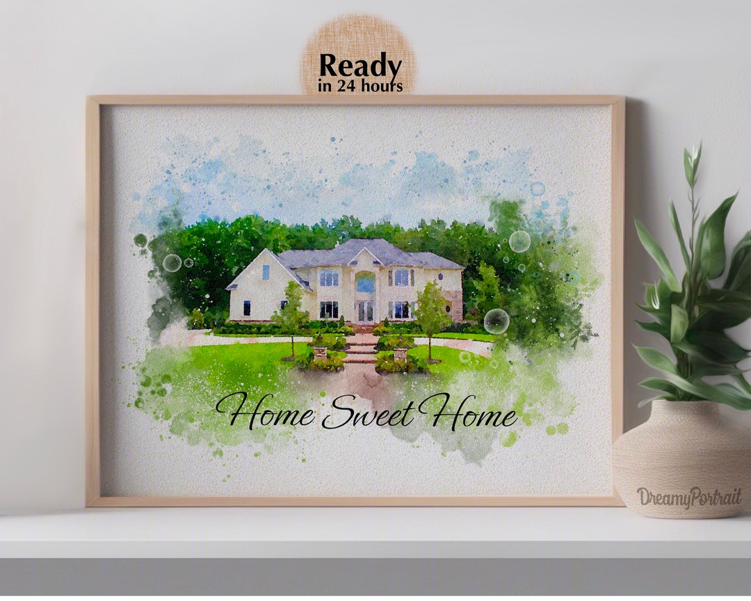 Custom Watercolor House Portrait,watercolor House Painting,personalized ...