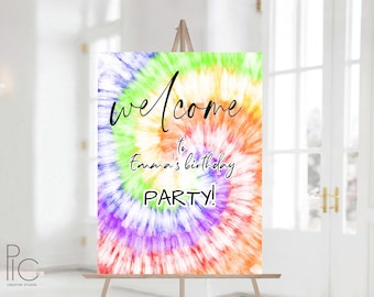 Tie Dye Welcome Sign - Etsy